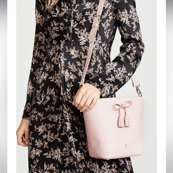 kate spade | Bags | Kate Spade Small Leather Bucket Bag Crossbody Smoke ...